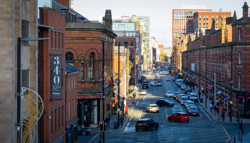 Deansgate Manchester View Down Road from Raised Position Editorial ...