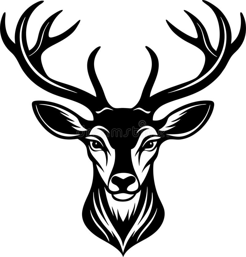 Dear Black and White Isolated Icon Vector Stock Vector - Illustration ...