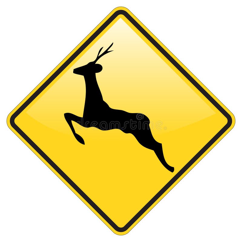 Beware Dear Road Sign Stock Illustrations – 2 Beware Dear Road Sign ...