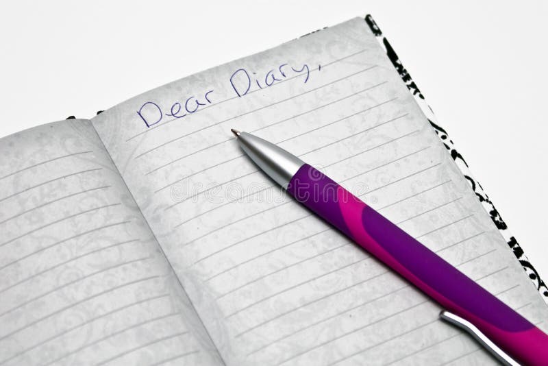Dear Diary with pen stock image. Image of black, heart - 3553429
