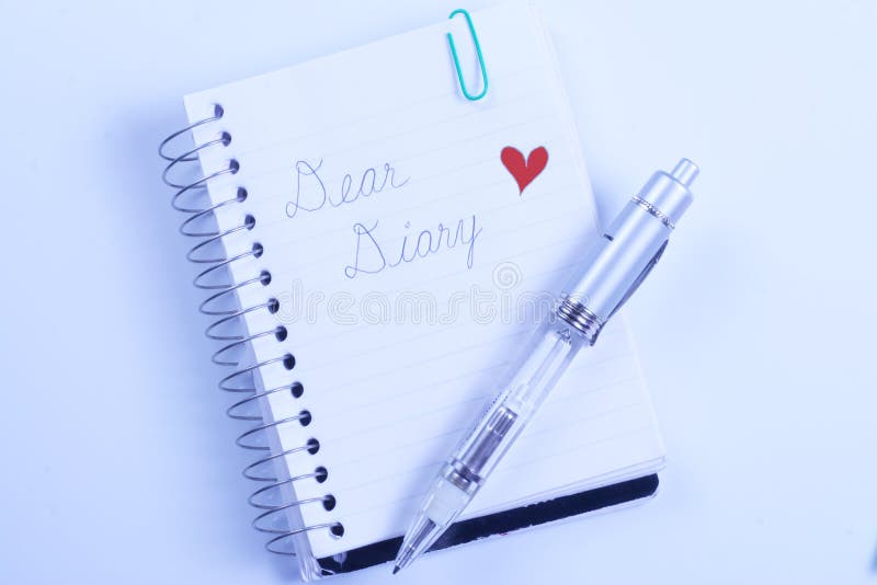 Dear Diary with pen stock image. Image of written, notepad - 3553429