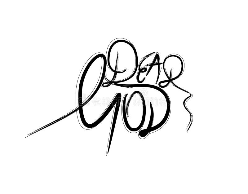 Dear God Lettering Text on White Background in Vector Illustration ...