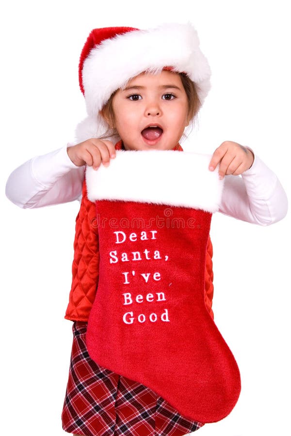 Dear Santa, I Ve Been Good. Stock Image - Image of female, little: 3733525