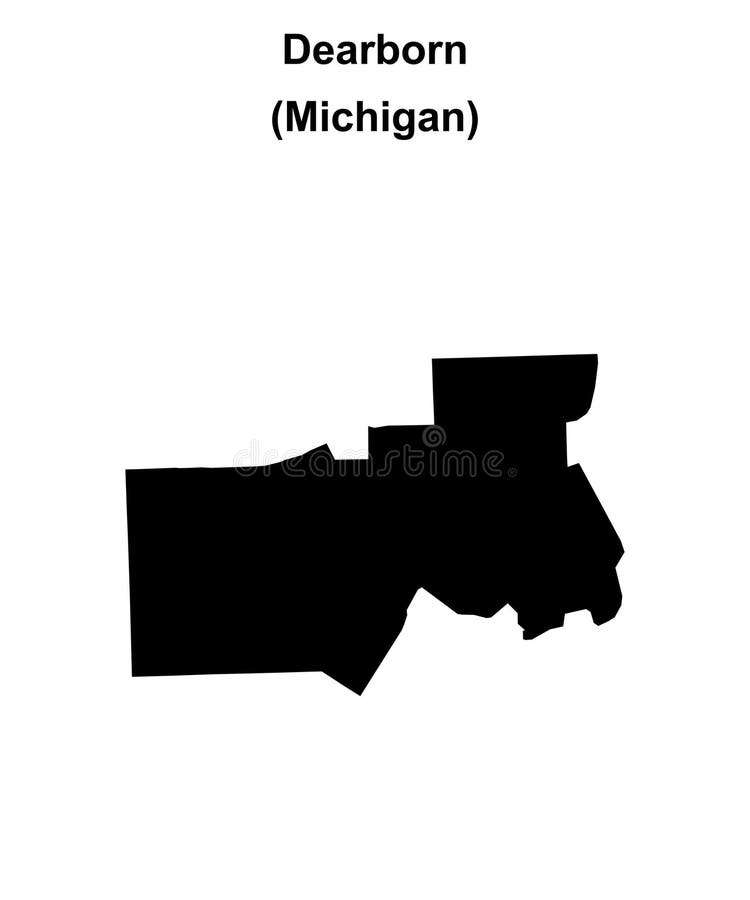 Dearborn outline map stock vector. Illustration of boundary - 357339252