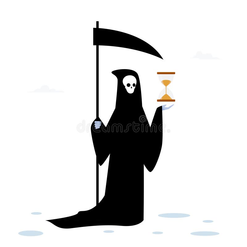 Death Angel and Sand Clock. Vector Illustration Stock Vector ...