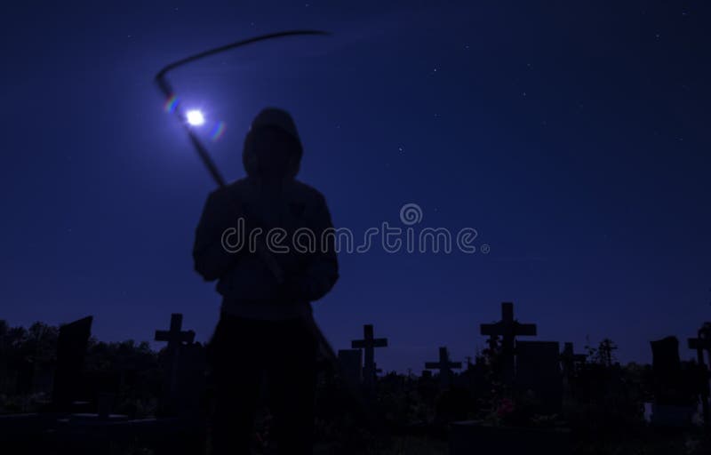 Death in the cemetery stock image. Image of moon, cemetery - 40723423