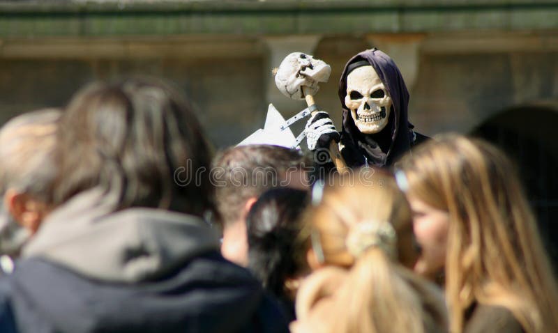Death in a crowd stock image. Image of skeleton, cloak - 2242841