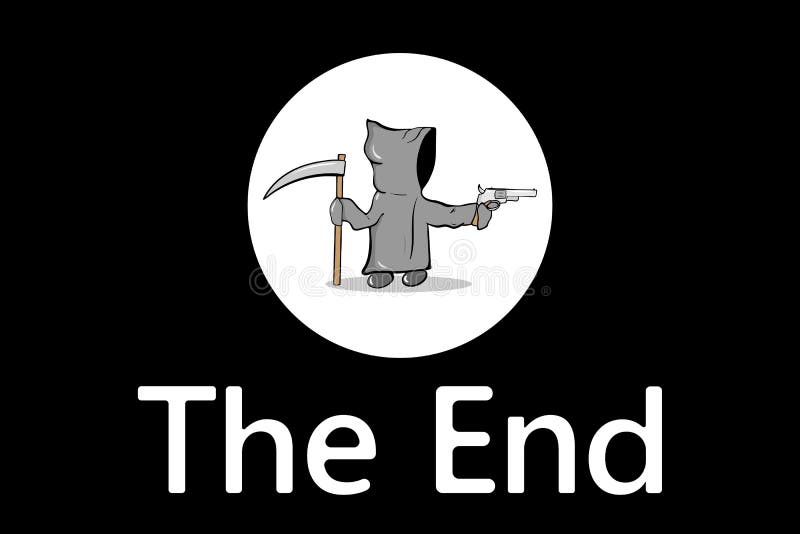 Death the end stock vector. Illustration of drawn, animation - 148107893