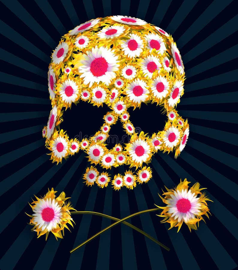Death in flowers stock illustration. Illustration of dome - 6836713