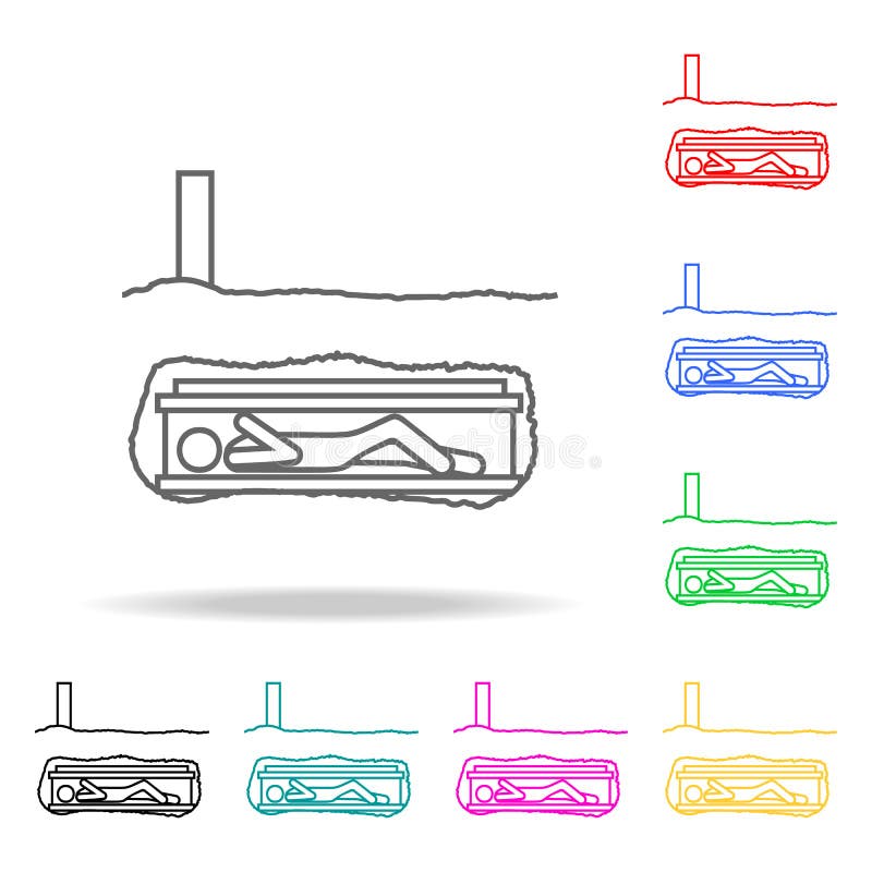 Death in the Grave . Elements of Human Death in Multi Colored Icons ...