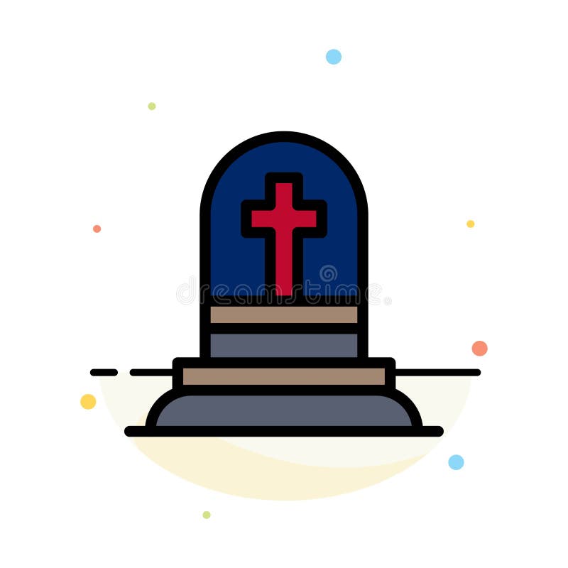 Death, Grave, Gravestone, Rip Abstract Flat Color Icon Template Stock ...