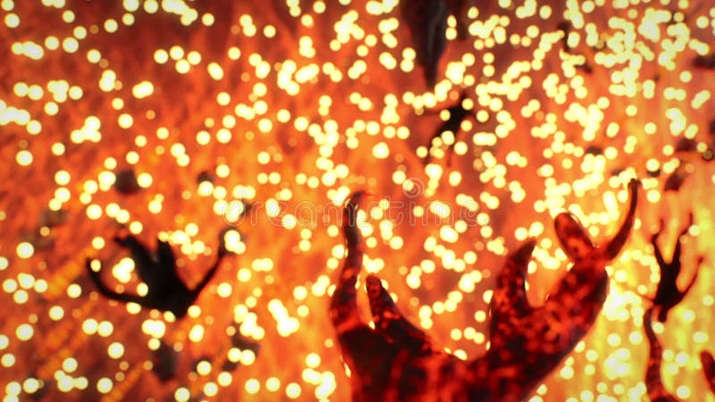 Death and Hell Cast into the Lake of Fire with Sparks Stock Video ...