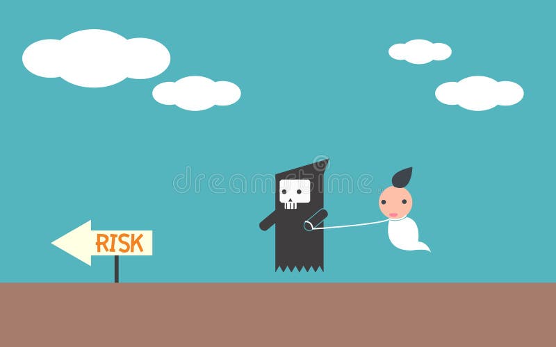 Death with Human Soul Go To Risk Way Stock Vector - Illustration of ...