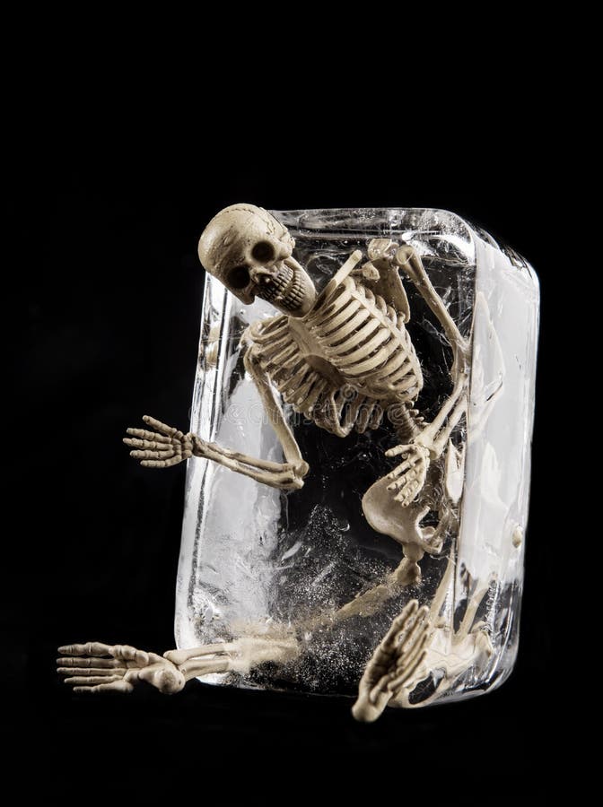 Death in Ice Concept, Skull in Ice Isolated Stock Photo - Image of ...