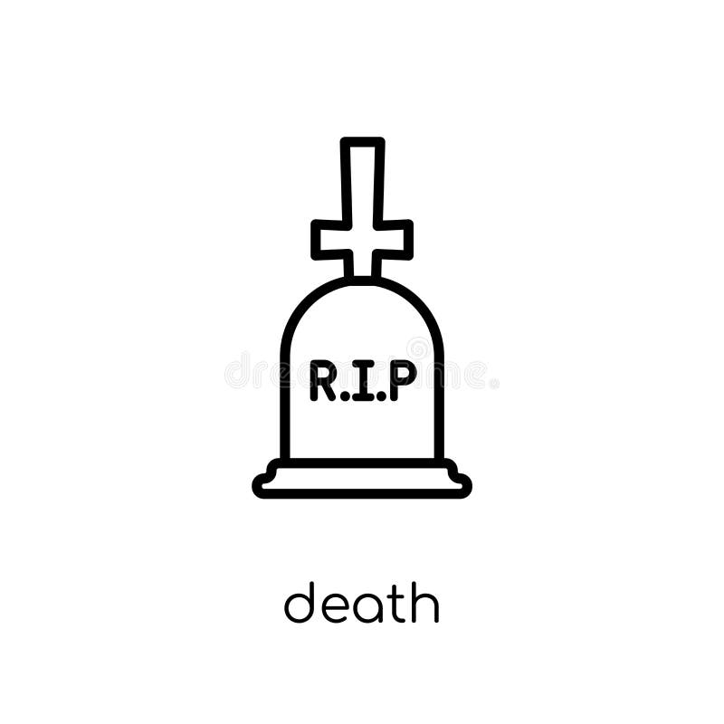 Death Icon. Trendy Modern Flat Linear Vector Death Icon on White Stock ...