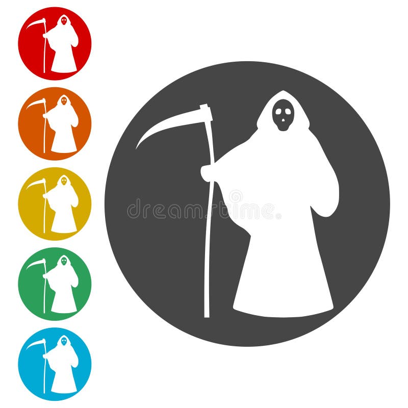 Ghost Icons Set with Long Shadow Stock Vector - Illustration of ghost ...