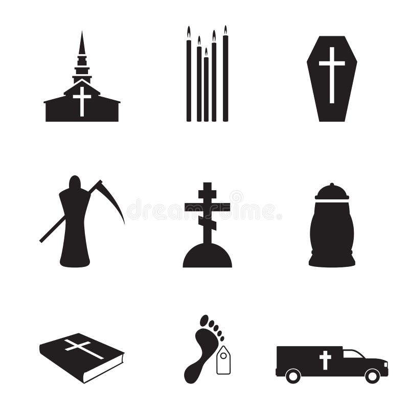 Death icons stock illustration. Illustration of memorial - 50042597
