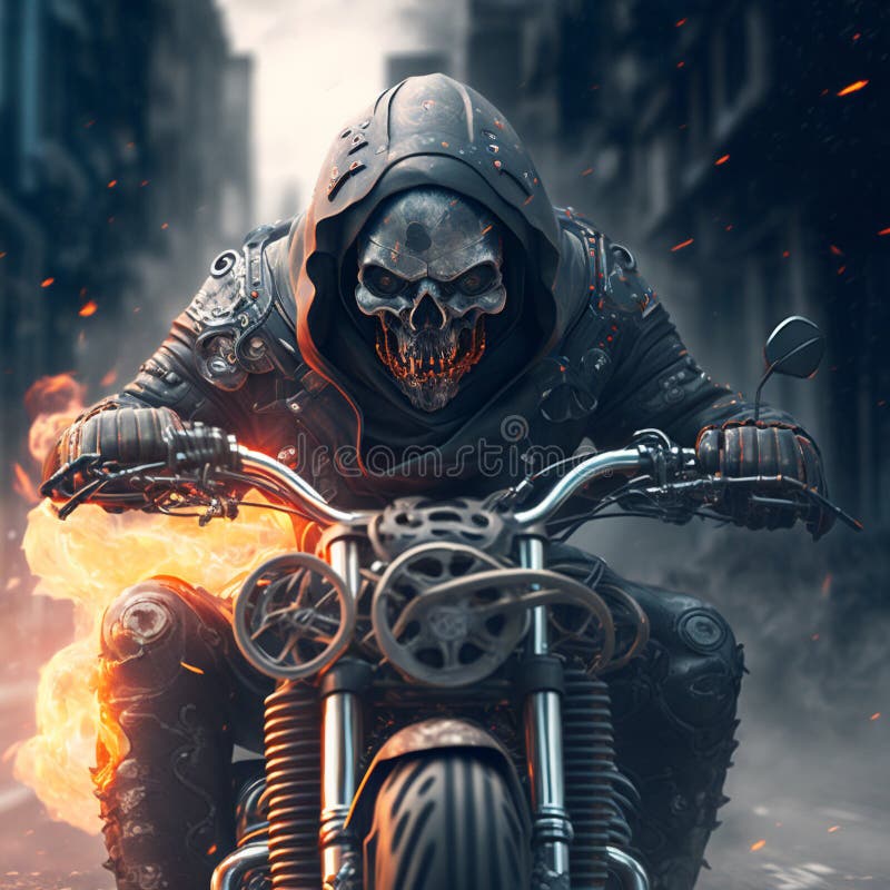 The Death Knight Rush on His Motorcycle through the City. Created with ...
