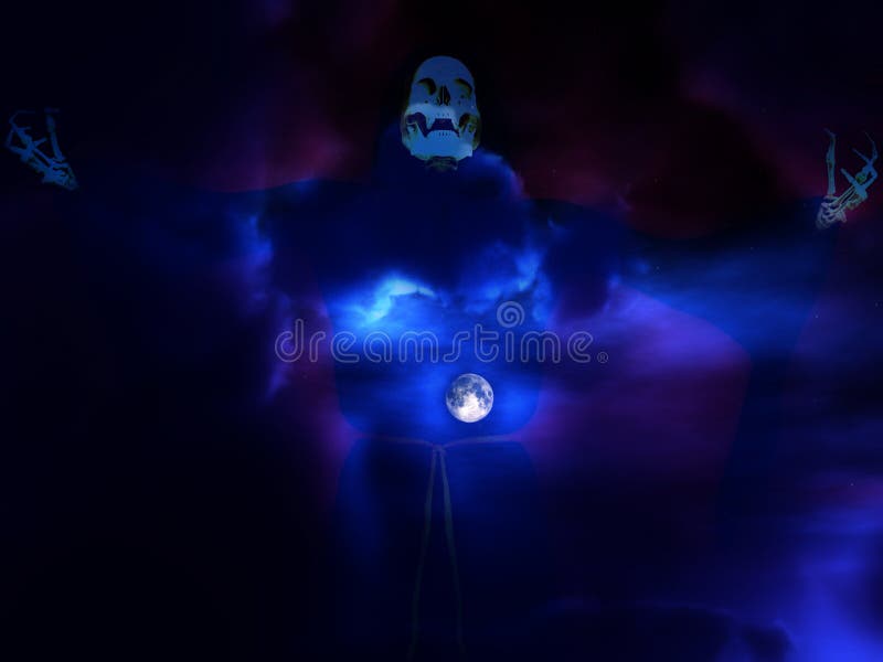 Death And Moon 3 stock illustration. Illustration of halloween - 2835979