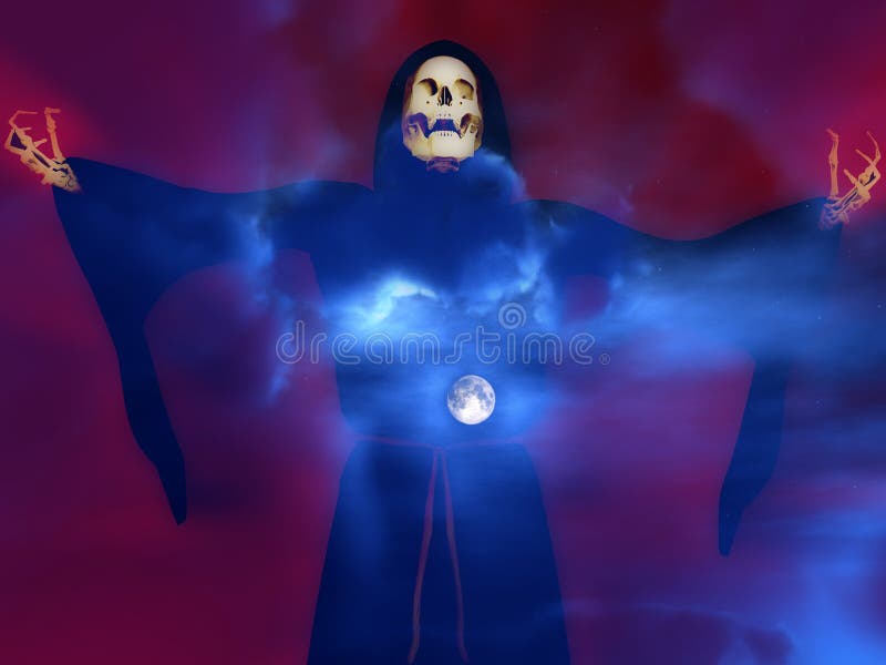 Death and Moon 8 stock illustration. Illustration of human - 2835998