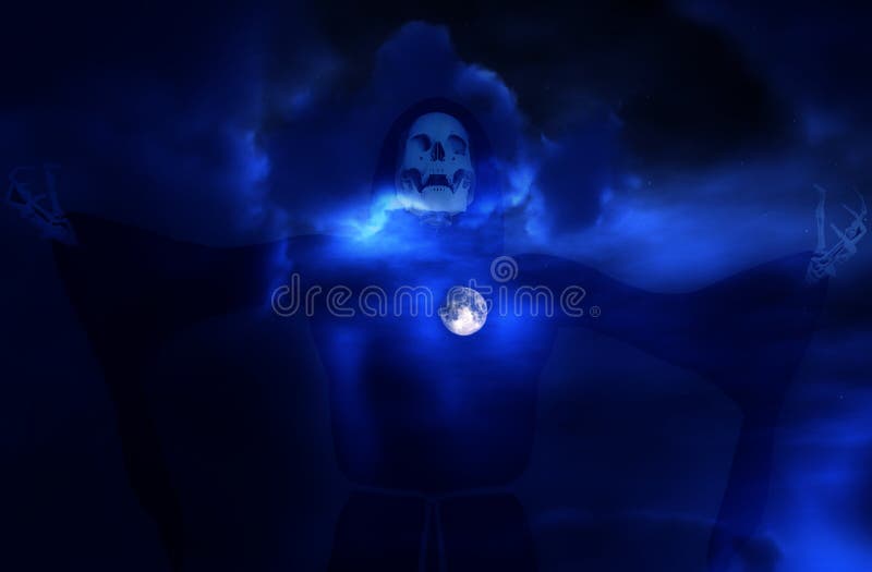 Death and Moon 8 stock illustration. Illustration of human - 2835998