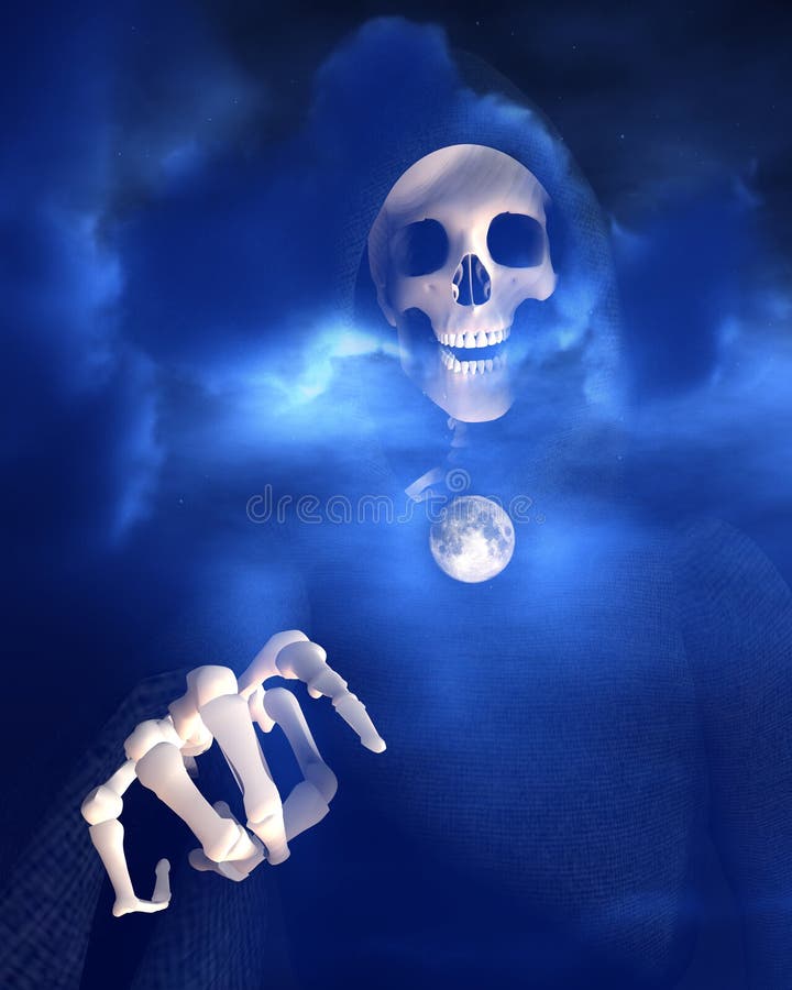 Death and Moon 8 stock illustration. Illustration of human - 2835998