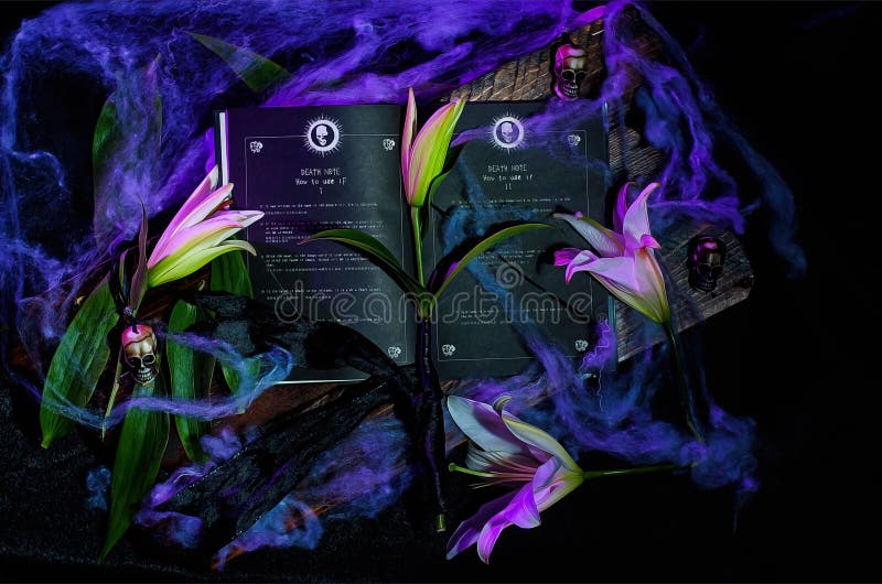 Death Note and Lily stock image. Image of note, table - 232832961