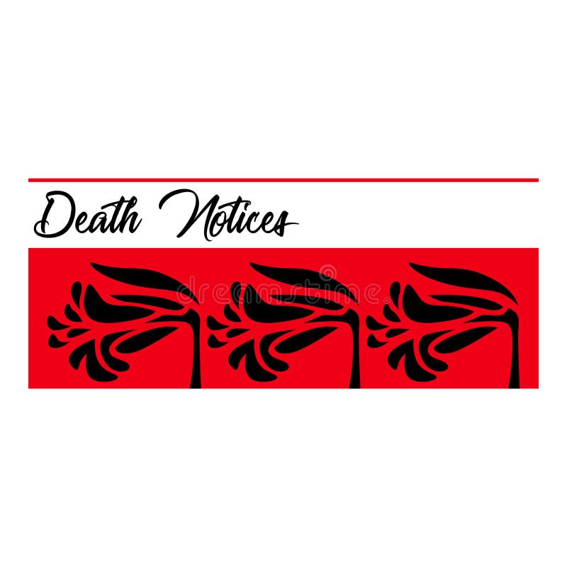 Death notices sticker stock vector. Illustration of vector - 278143263