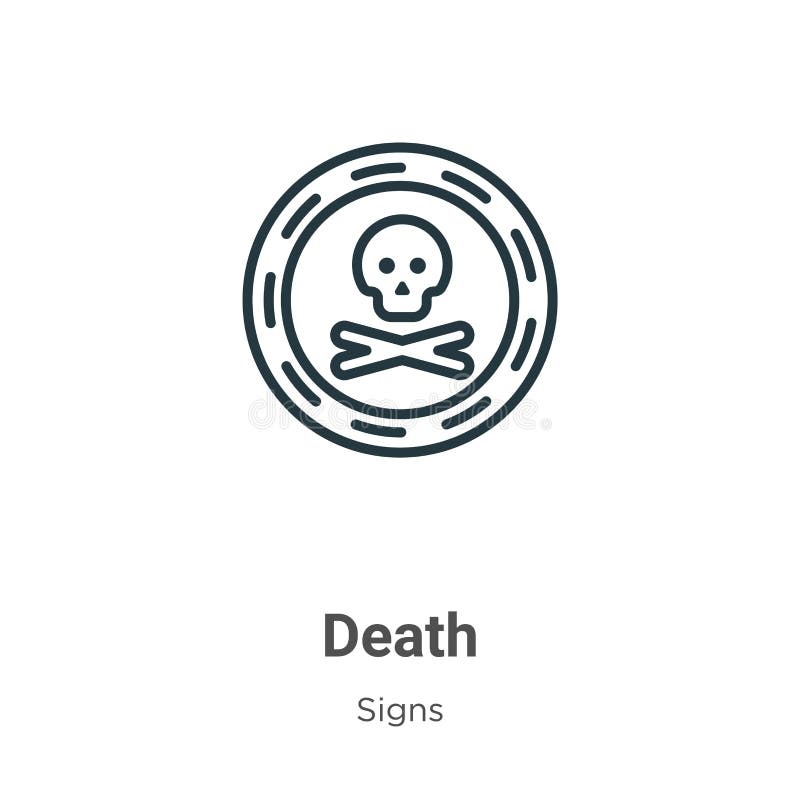 Death Outline Icon. Isolated Line Vector Illustration from Signs ...