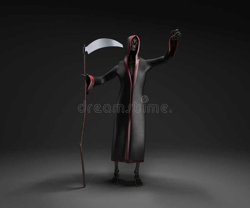 Death with a Scythe 3d Render Against a Darck Background Stock ...