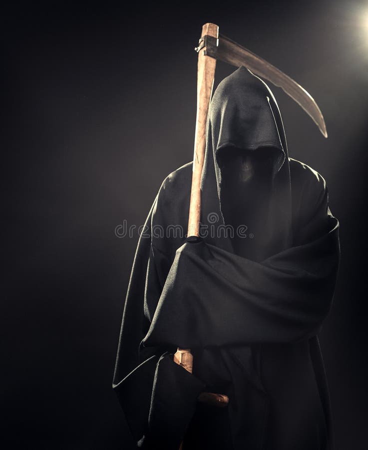 Death with Scythe Standing in the Fog Stock Image - Image of death ...