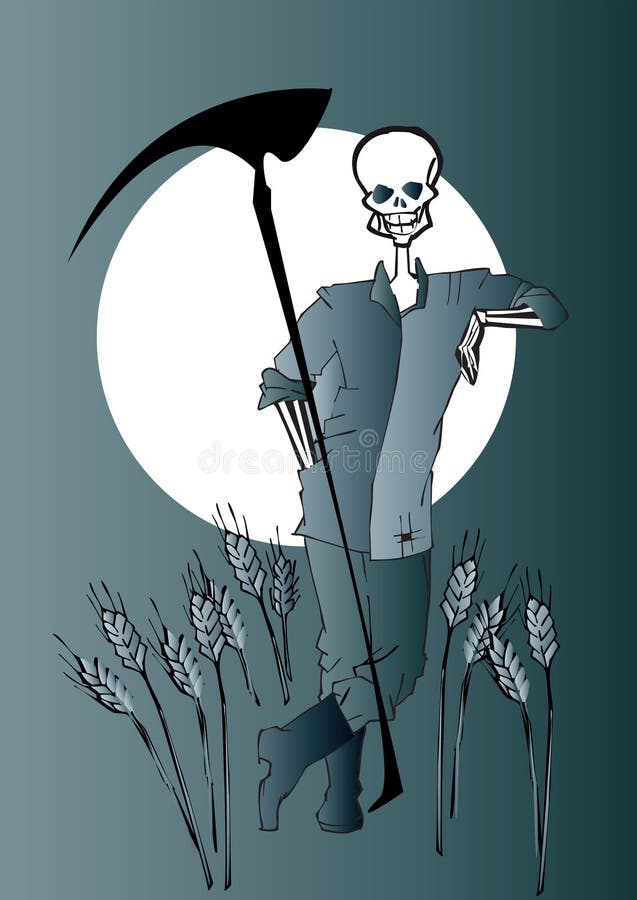 Death series - farmer stock illustration. Illustration of skeleton ...