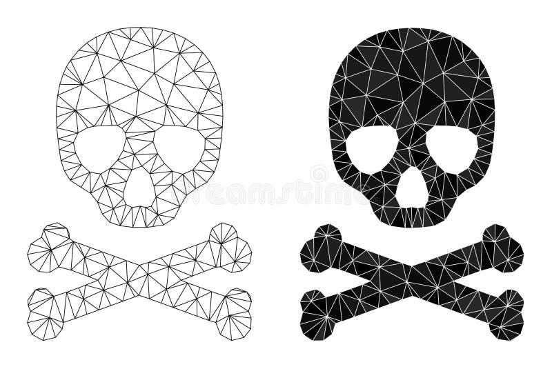 Death Skull Triangle and Mesh Icon Stock Illustration - Illustration of ...