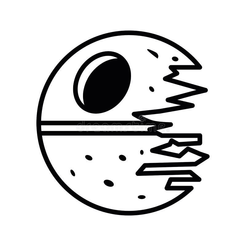 Death Star Outline Vector Icon. Thin Line Black Death Star Icon, Flat ...