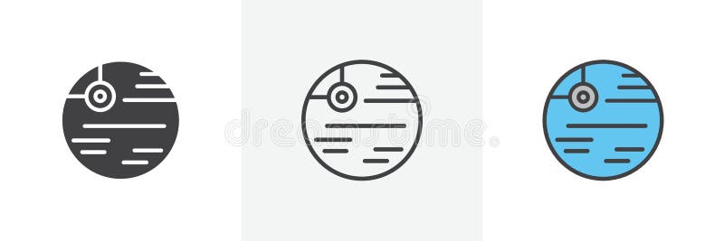 Death Star Icon Vector Set on White Background Stock Vector ...