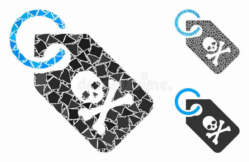 Death Tag Mosaic Icon of Inequal Pieces Stock Illustration ...