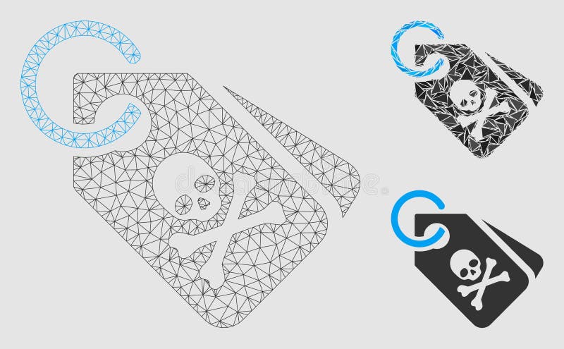 Death Tags Vector Mesh Network Model and Triangle Mosaic Icon Stock ...