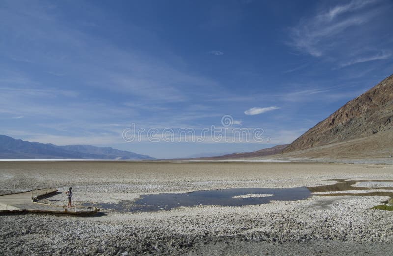 Death Valley - Bad Water Basine Stock Image - Image of salt, california ...