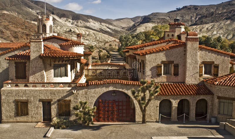 Death Valley Castle - Rear View Stock Photo - Image of public ...