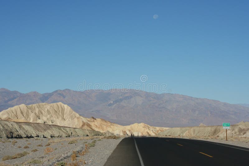 Death Valley empty road stock image. Image of hill, color - 12509783