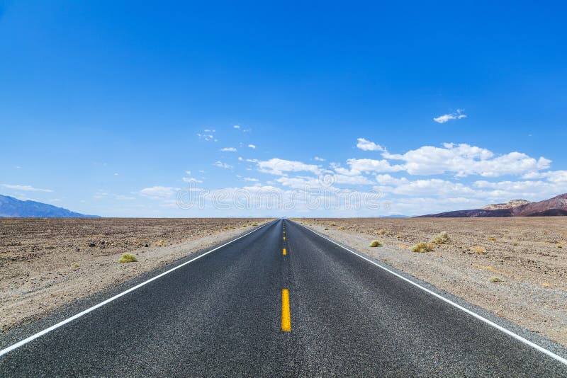 Death Valley Road Straight Across Stock Image - Image of desert ...