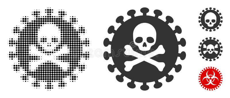 Death Virus Halftone and Solid Icon Stock Vector - Illustration of ...