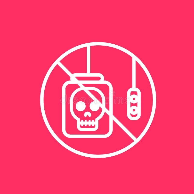 Death Warning Ine Art Industry Icon Stock Vector - Illustration of dead ...