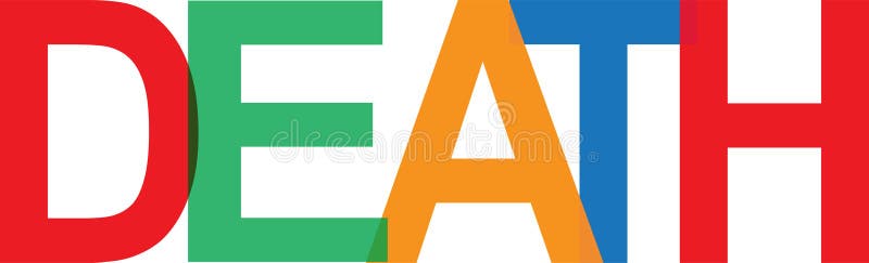 Death word on white stock illustration. Illustration of finis - 307567645