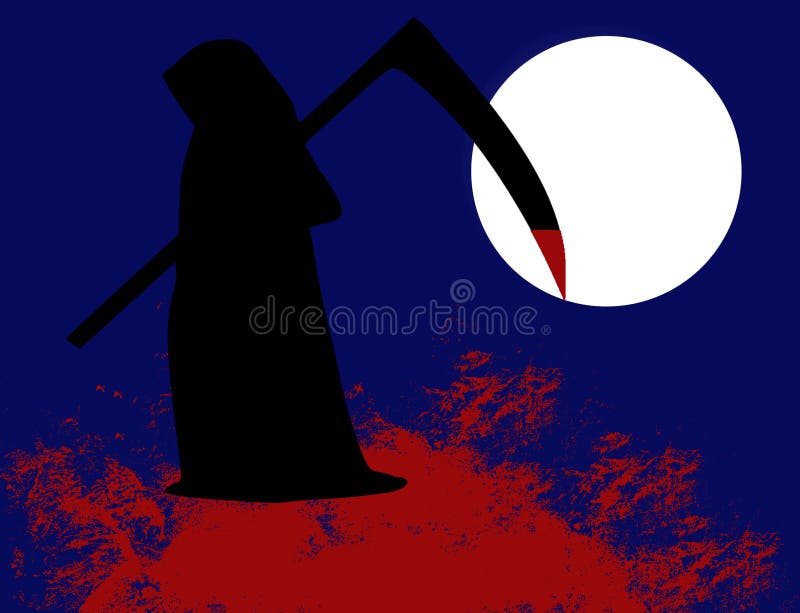 Death after Work in a Full Moon Night - Halloween Stock Vector ...