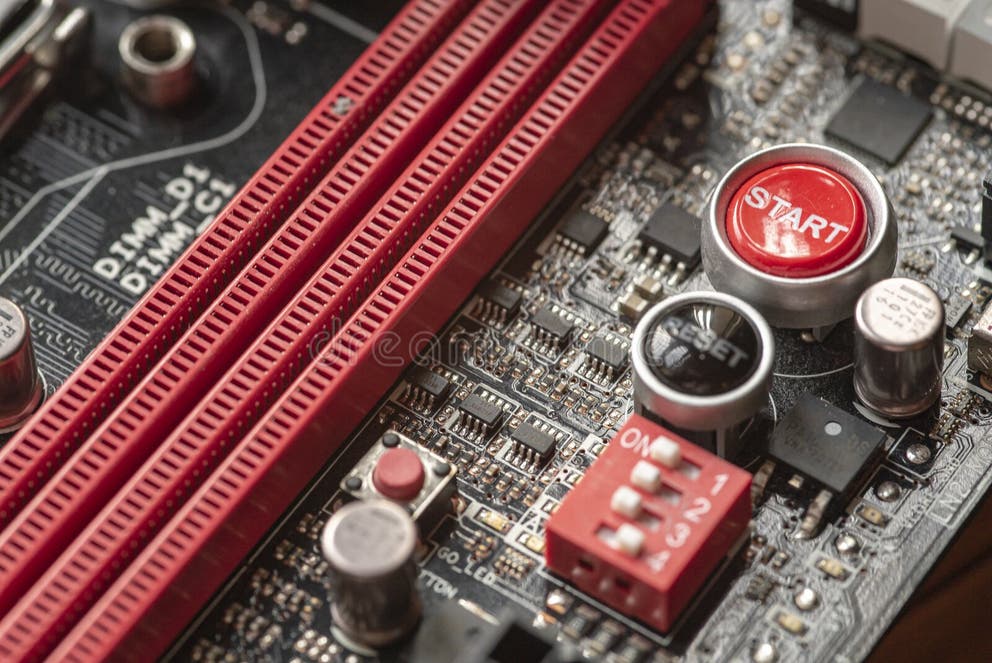 Start and Reset Button Inside a Pc 2 Stock Photo - Image of mobile ...