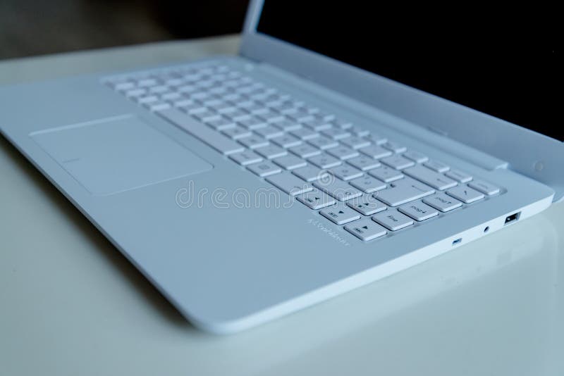 White laptop keyboard stock image. Image of sharp, side - 102171577