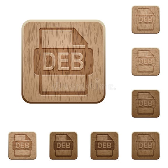 DEB File Format Wooden Buttons Stock Vector - Illustration of design ...