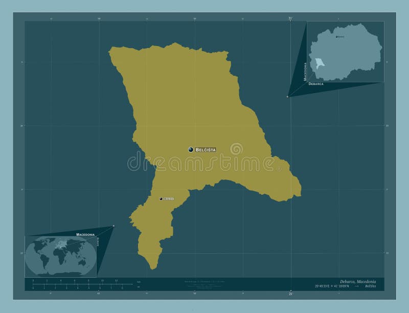 Debarca, Macedonia. Solid. Labelled Points of Cities Stock Illustration ...