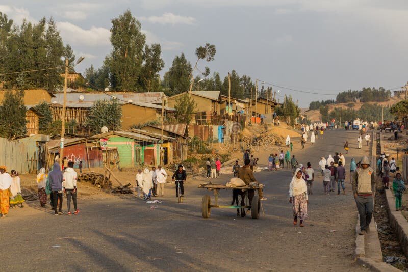 DEBARK, ETHIOPIA - MARCH 17, 2019: View of a Street in Debark, Ethiop ...